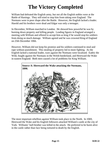 The Norman Conquest of England Booklet | Teaching Resources