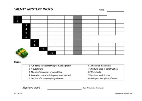 Suffix word work: MENT | Teaching Resources