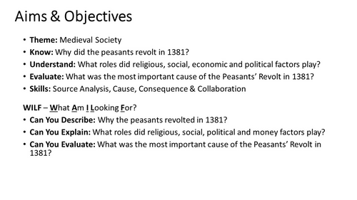 Causes of the Peasants Revolt Card Sort | Teaching Resources