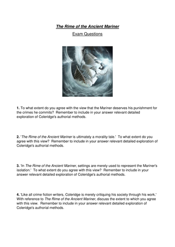 The Rime of the Ancient Mariner - A-Level Resources | Teaching Resources