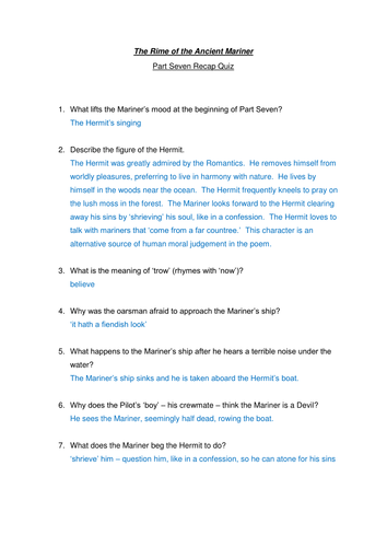 The Rime of the Ancient Mariner - A-Level Resources | Teaching Resources