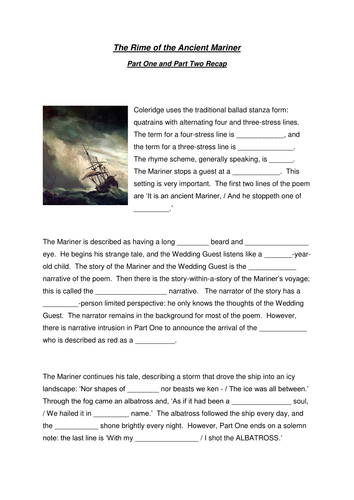 The Rime of the Ancient Mariner - A-Level Resources | Teaching Resources