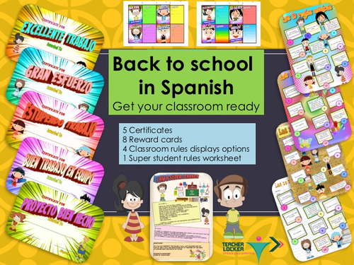 Spanish Back to school : Classroom display and certificate. | Teaching ...
