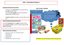 ECDL Spreadsheet unit | Teaching Resources