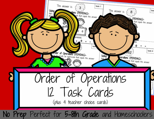Order of Operations Task Cards | Teaching Resources