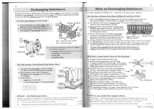 AQA Biology - L12 Exchange Surfaces | Teaching Resources