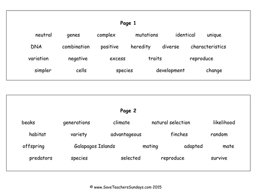 Evolution KS2 Lesson Plan and Worksheet | Teaching Resources