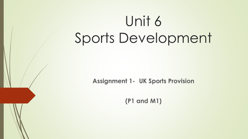 BTEC Sport Level 3 Unit 6 Assignment 1 UK Sport Provision | Teaching ...