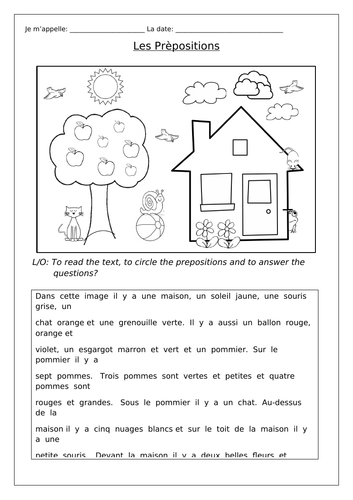 FRENCH - Les Prépositions - Où est...? et Où sont...? - Worksheets ...