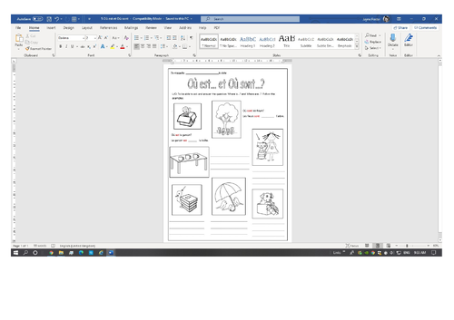 FRENCH - Les Prépositions - Où est...? et Où sont...? - Worksheets ...