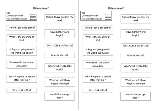 What are Ultimate Questions? | Teaching Resources