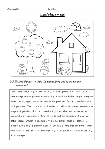 FRENCH - Les Prépositions - Où est...? et Où sont...? - Worksheets ...