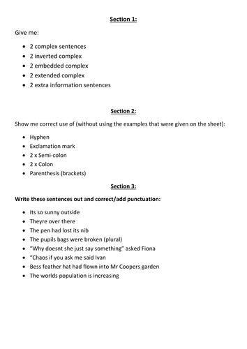 Sentence Structure and Commas Activities | Teaching Resources