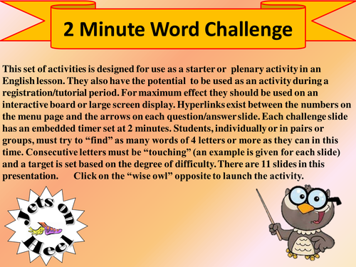 The Two Minute Word Tracker | Teaching Resources