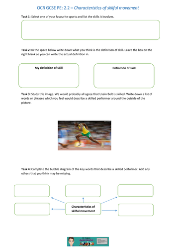 OCR GCSE PE (2016): 2.2 - Characteristics of skilful movement ... OCR GCSE PE (2016): 2.2 - Characteristics of skilful movement ...