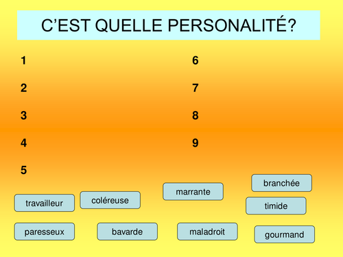 French Personality presentation and activity bundle | Teaching Resources