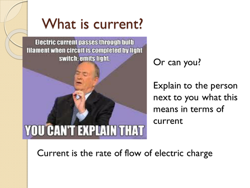Current, Resistance and Potential Difference Lesson | Teaching Resources