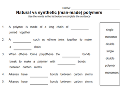 Condensation polymers GCSE - 2016 specification - includes bioplastics ...