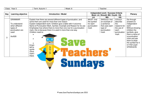 Different Types of Punctuation Lesson Plan and Worksheet | Teaching ...