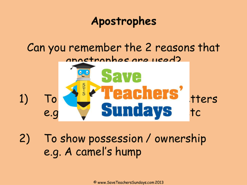 Possessive Apostrophes Lesson Plan and Worksheet | Teaching Resources