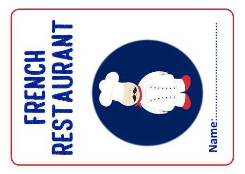 FRENCH RESTAURANT ROLE PLAY TEACHING RESOURCES KS1-2 DISPLAY FOOD ...