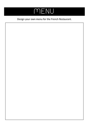 FRENCH RESTAURANT ROLE PLAY TEACHING RESOURCES KS1-2 DISPLAY FOOD ...