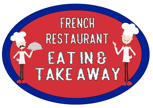 FRENCH RESTAURANT ROLE PLAY TEACHING RESOURCES KS1-2 DISPLAY FOOD ...