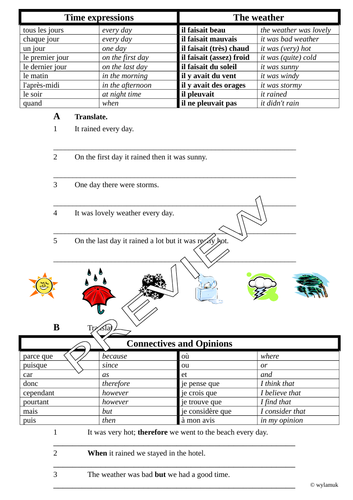 Holidays - Opinions, Connectives, Time and Weather Expressions ...