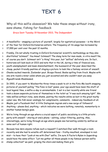 GCSE Edexcel or AQA Paper 2 10 20th and 21st Century Non-Fiction Texts ...