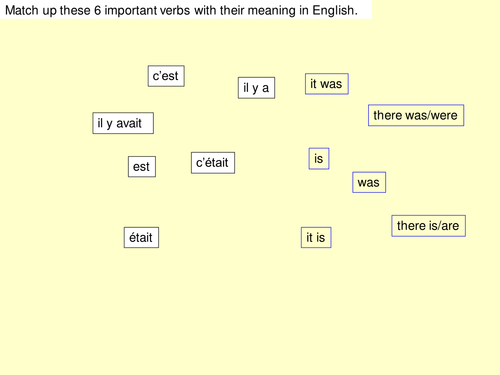 Holidays; Using Key Verbs - c'était, avait and il y avait | Teaching ...