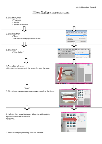 Photoshop Tutorials. How To Worksheets. Step by Step. | Teaching Resources