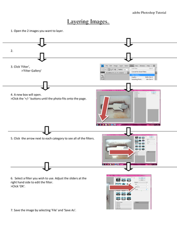 Photoshop Tutorials. How To Worksheets. Step by Step. | Teaching Resources