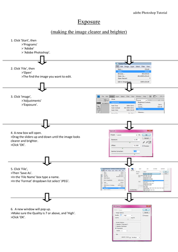 Photoshop Tutorials. How To Worksheets. Step by Step. | Teaching Resources