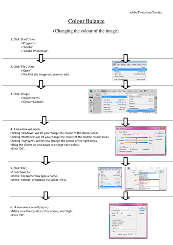 Photoshop Tutorials. How To Worksheets. Step by Step. | Teaching Resources