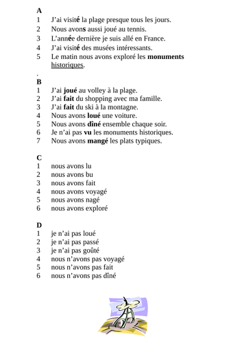 Describing Holidays (Past Tense) - AQA; Theme 2 - 8.1 - Holidays and ...