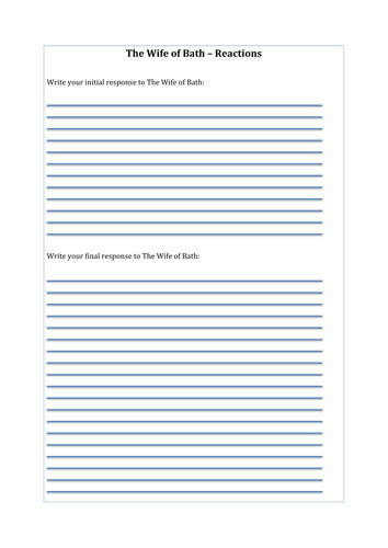 Wife of Bath Scheme of Work and Resources | Teaching Resources