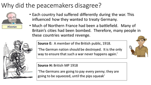 Card Sort - What were the aims of the peacemakers at Versailles in 1919 ...