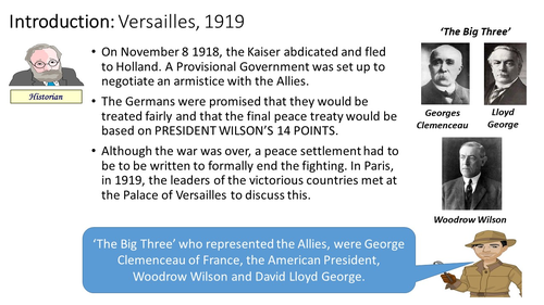 Card Sort: What were the aims of the peacemakers at Versailles in 1919 ...