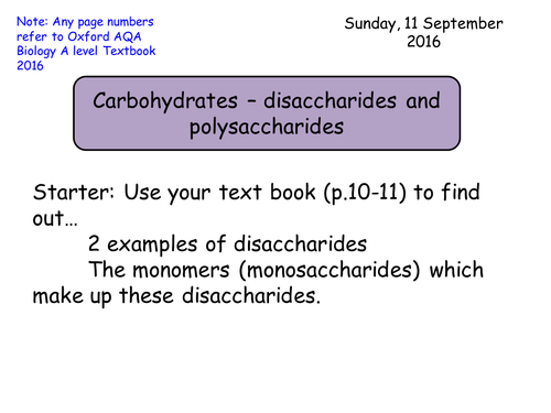 Section 1 AQA A Level Biology Biological Molecules and Nucleic Acids ...