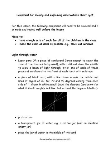 Year 6 Light Planning and Resources | Teaching Resources