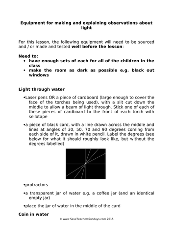 Year 6 Light Planning and Resources | Teaching Resources