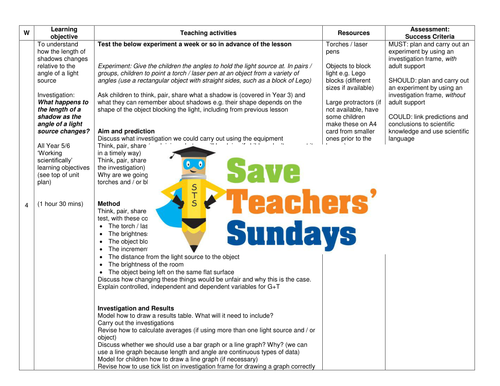 Year 6 Light Planning and Resources | Teaching Resources