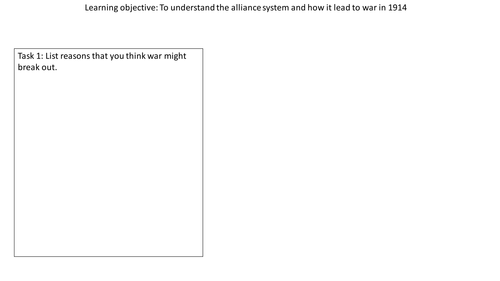 Lead up to WW1 - Alliances/Franz Ferdinand | Teaching Resources