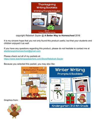 Thanksgiving Writing Booklets and Keepsake | Teaching Resources