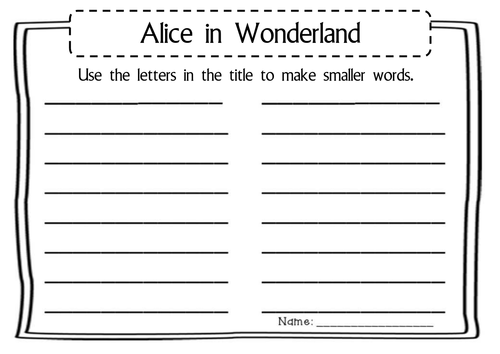 ALICE IN WONDERLAND STORY TEACHING RESOURCES EYFS KS1-2 ENGLISH DISPLAY ...