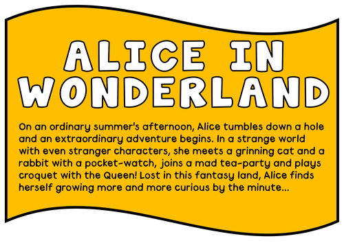 ALICE IN WONDERLAND STORY TEACHING RESOURCES EYFS KS1-2 ENGLISH DISPLAY ...