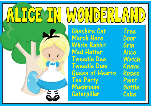 ALICE IN WONDERLAND STORY TEACHING RESOURCES EYFS KS1-2 ENGLISH DISPLAY ...