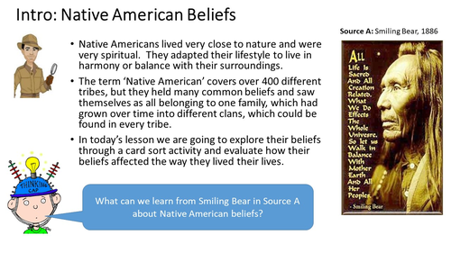 Card Sort: Native American beliefs | Teaching Resources