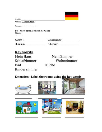 Primary German lessons 3-4 - Mein Haus | Teaching Resources