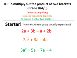 Expanding and Factorising! (Single and double brackets, Linear and ...